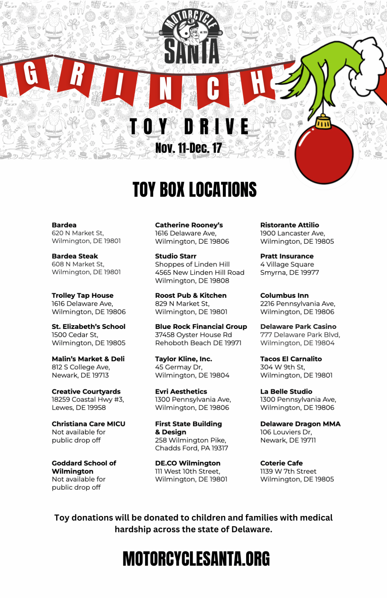 Toy Drive & Donation Info - Motorcycle Santa